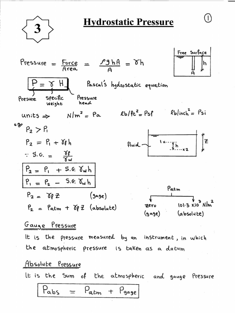 03-Hydrostatic Pressure | PDF