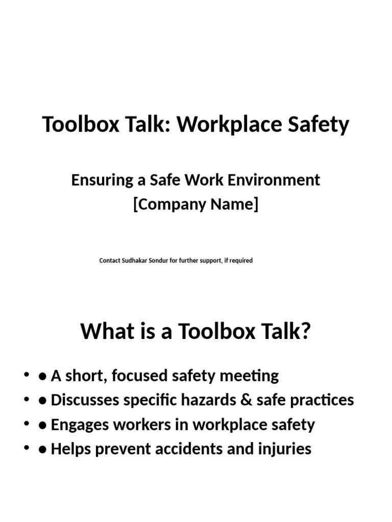 Toolbox Talk Presentation Clean | PDF