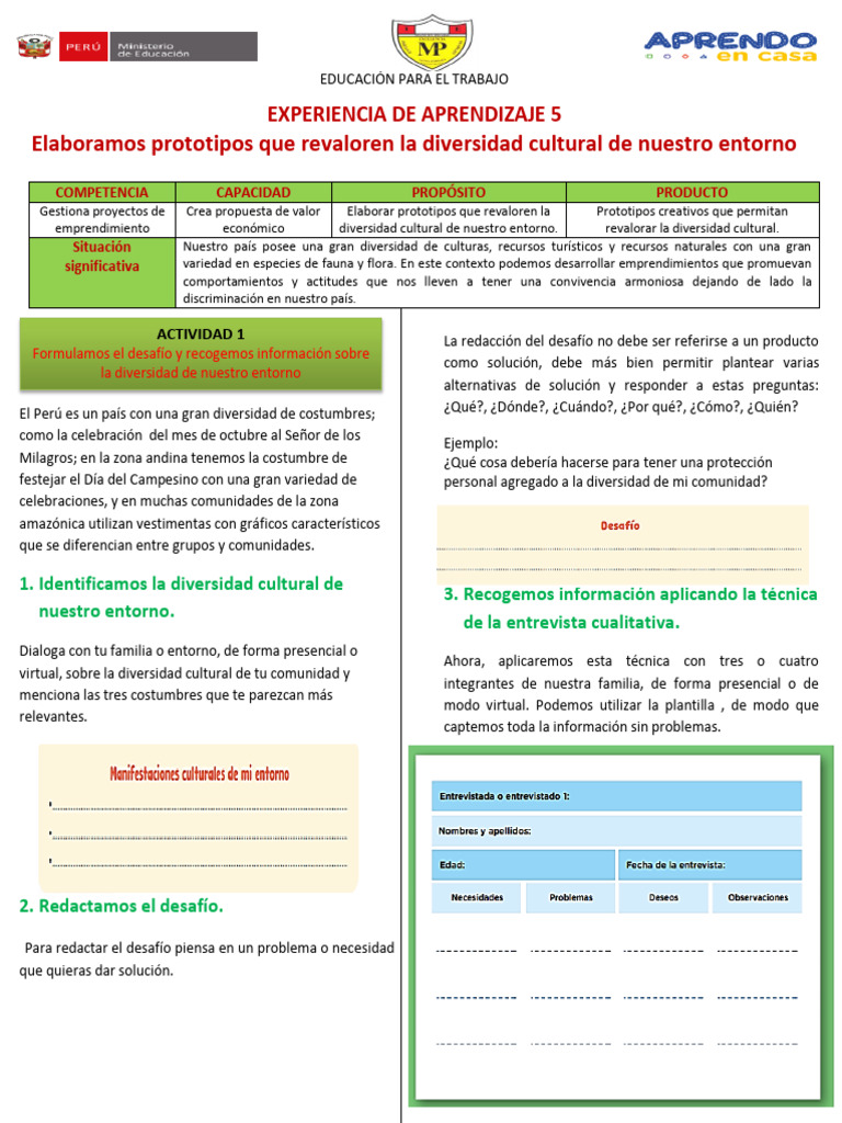 Experiencia de Aprendizaje 5 Actividad 1 | PDF | Aprendizaje | Cognición