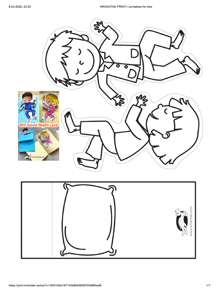 Goodnight Card DIY Printables For Kids | PDF