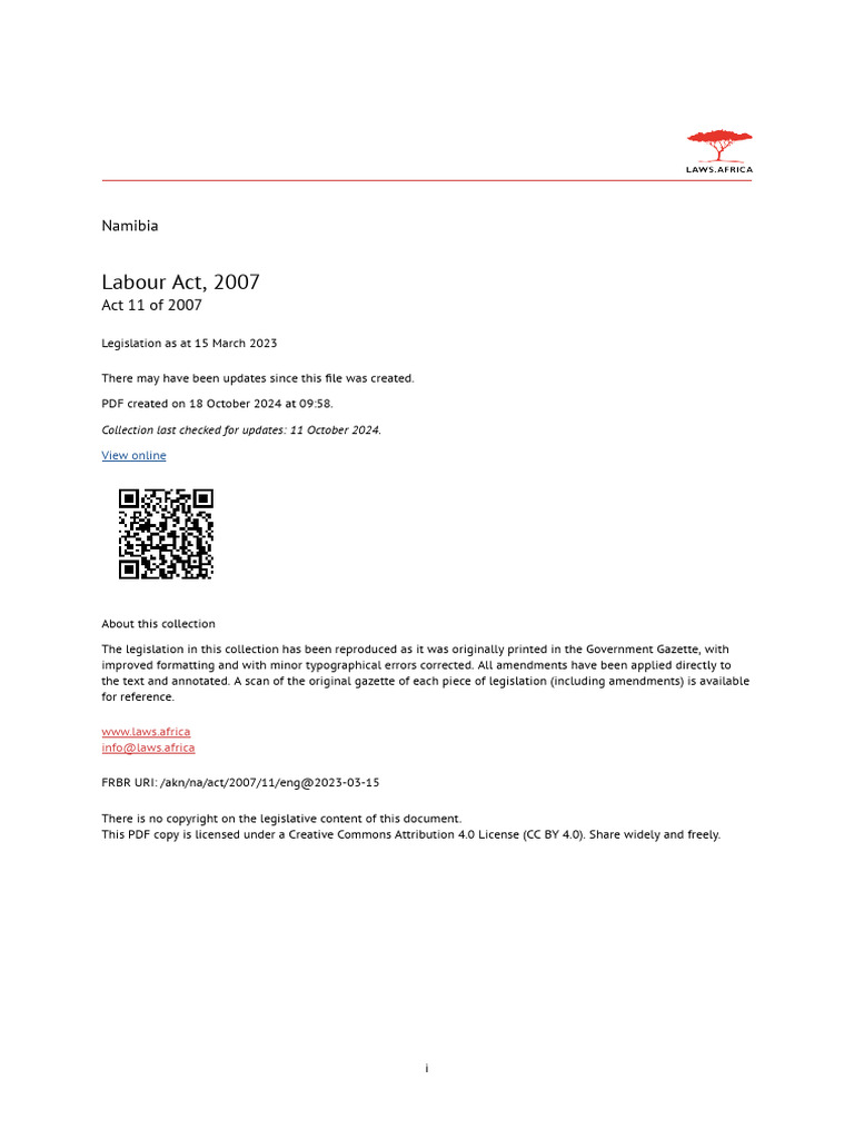 Labour Act 2007 | PDF | Labour Law | Employment