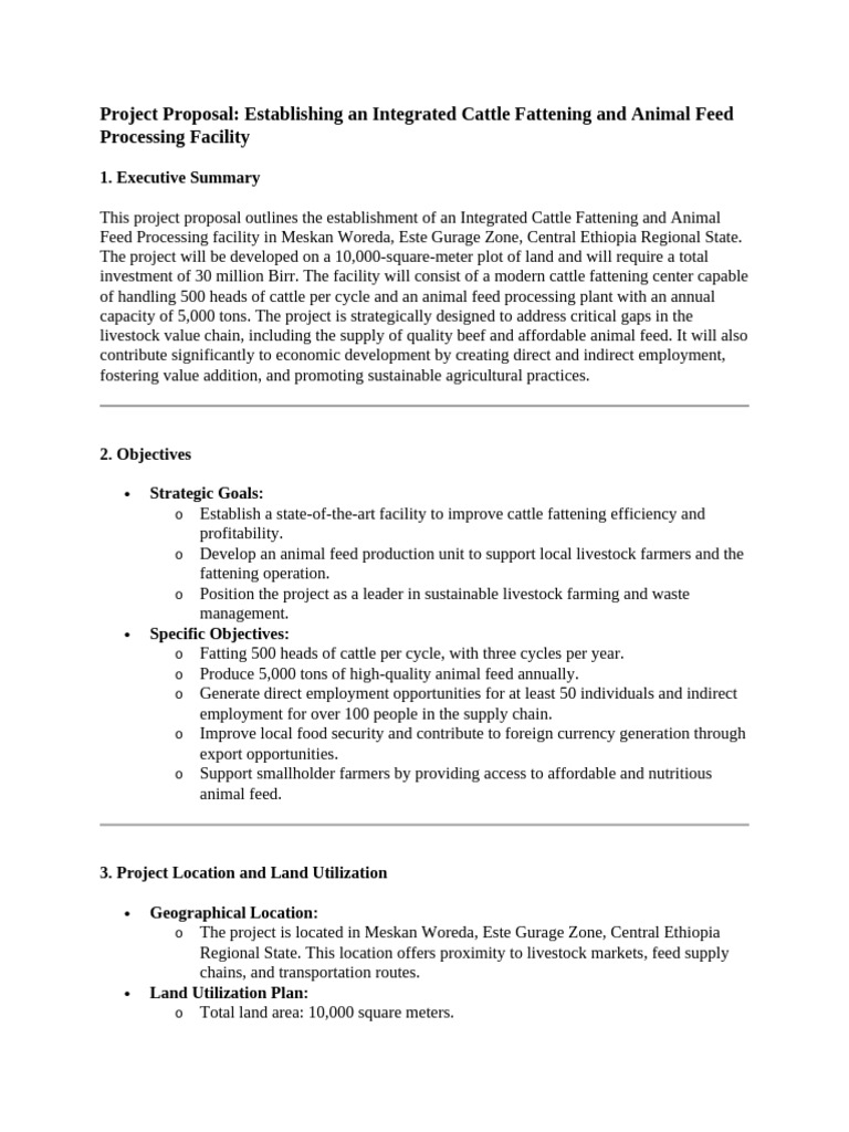 Establishing An Integrated Cattle Fattening and Animal Feed Processing ...