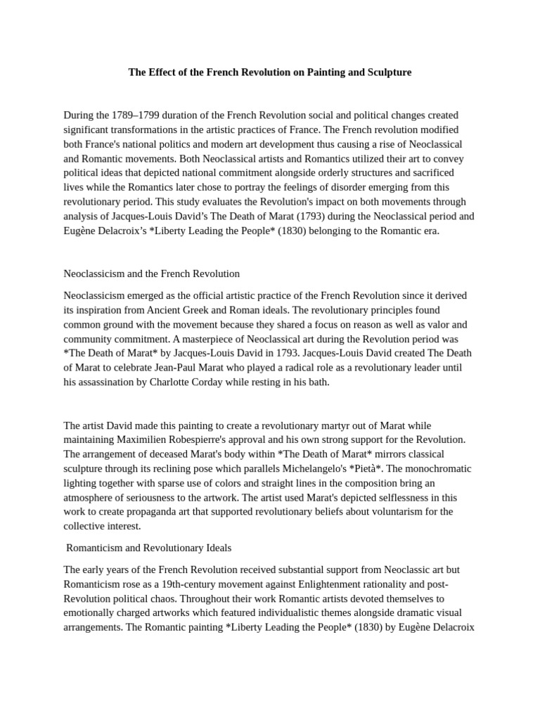 Impact of the French Revolution on Art | PDF | Romanticism | The Arts