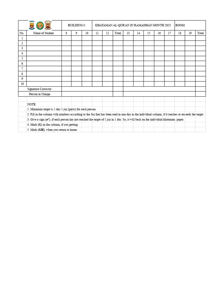 Khataman Each Room Romansa × DRC Template | PDF