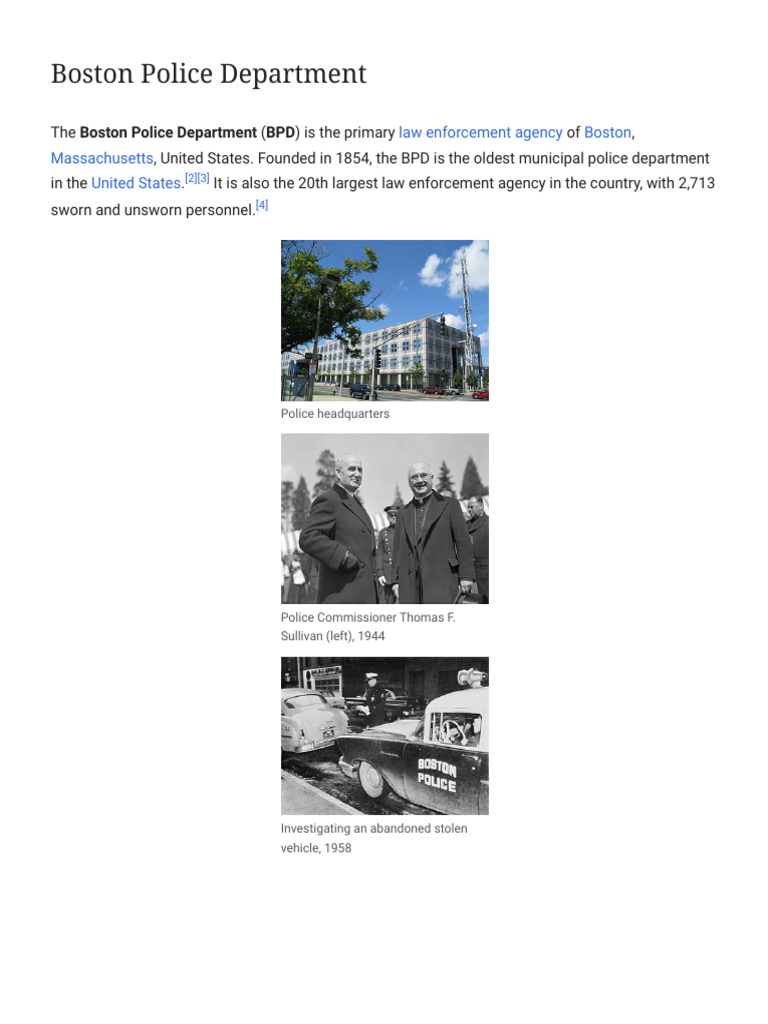 Boston Police Department Overview | PDF