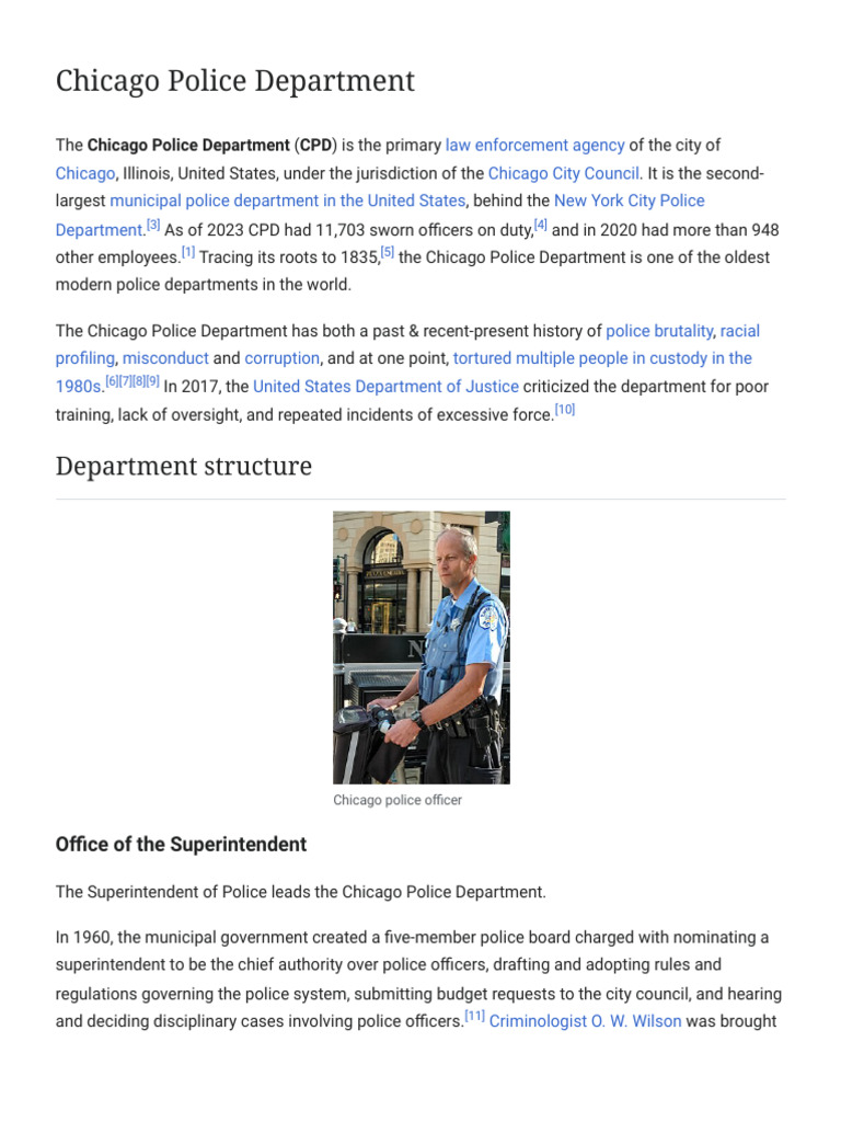 Overview of the Chicago Police Department | PDF | Chicago Police ...
