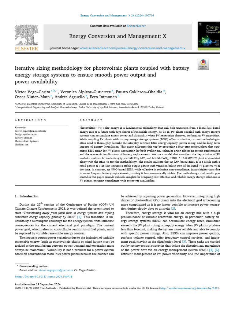 Iterative Sizing Methodology For Photovoltaic Plants Coupled With ...