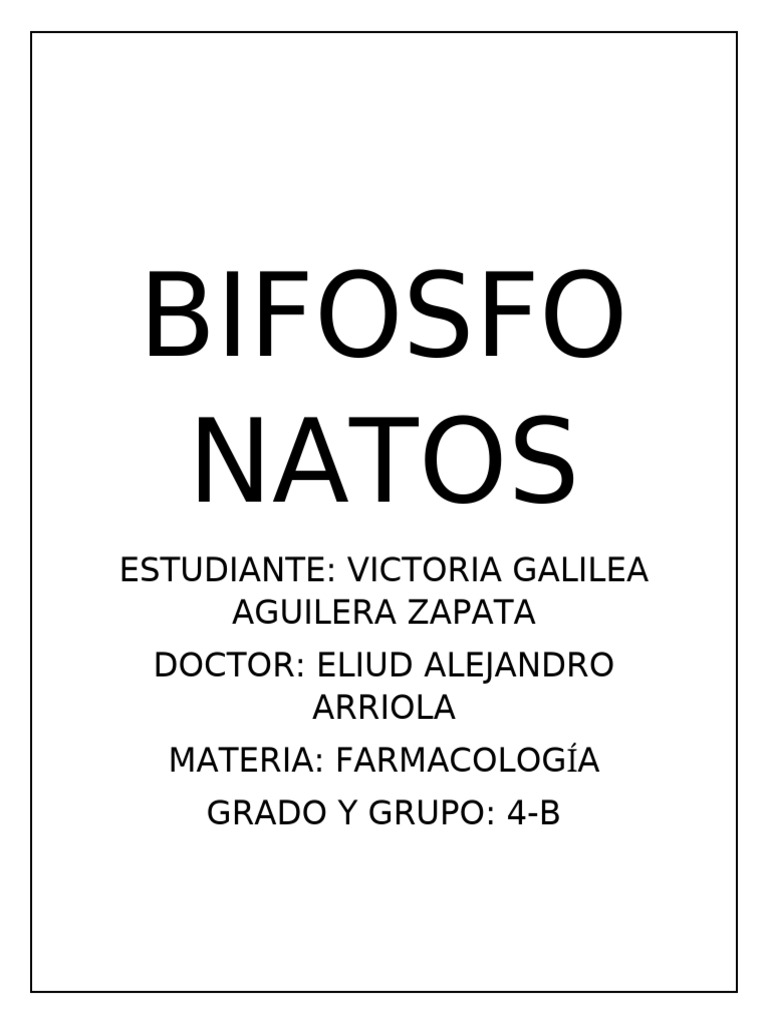 BIFOSFONATOS | PDF | Osteoporosis | Hueso