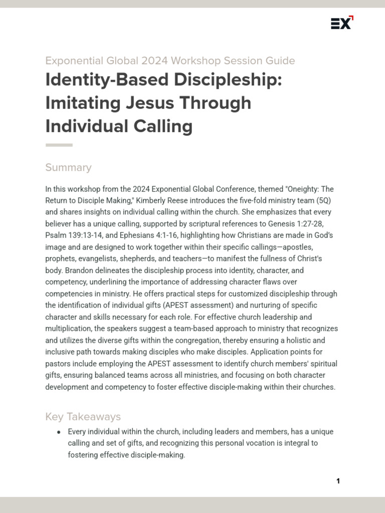 Identity-Based Discipleship_ Imitating Jesus Through Individual Calling ...