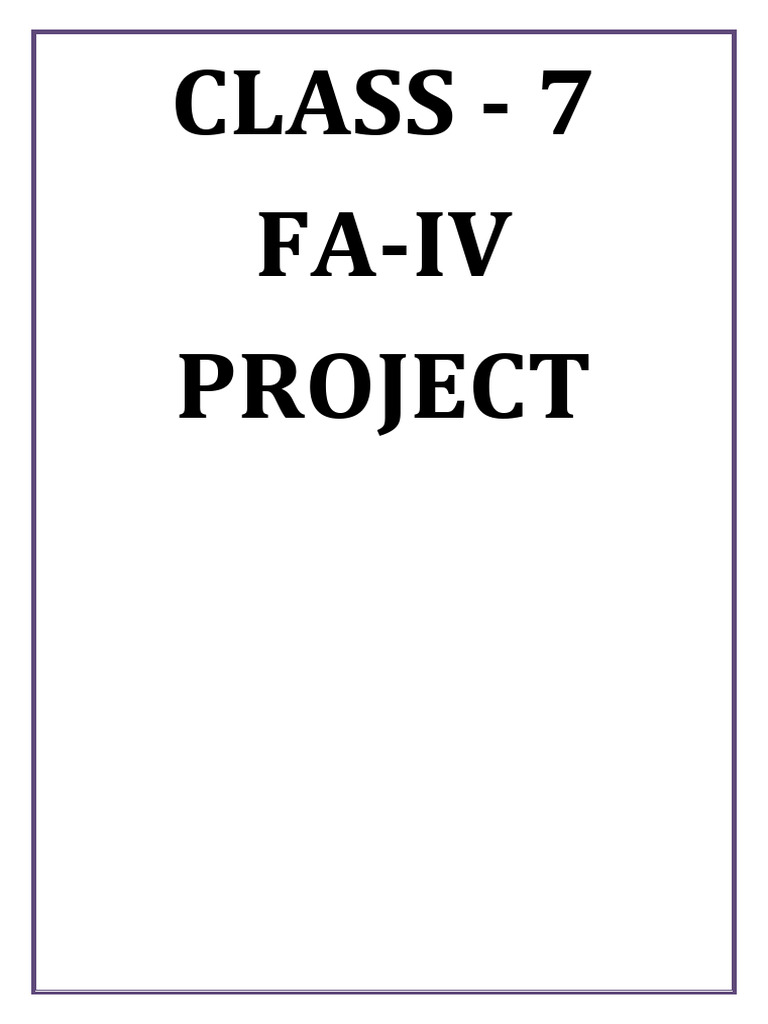 Class 7 Project Work Overview 2025 | PDF | Plants