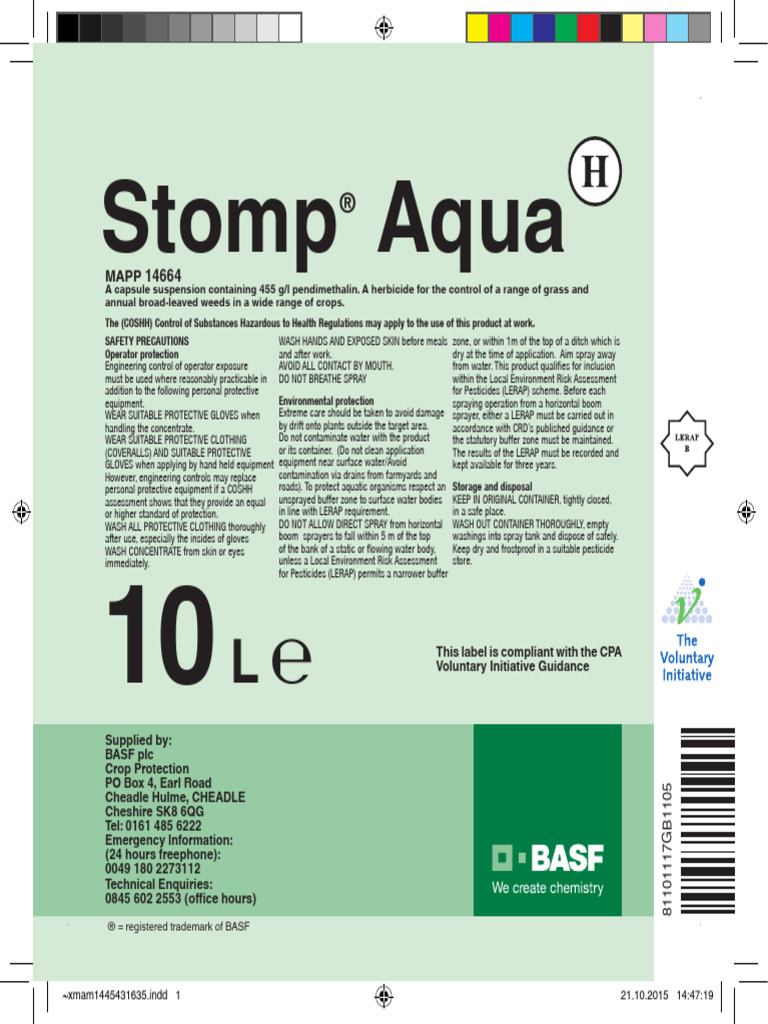 Stomp Aqua | PDF | Herbicide | Weed