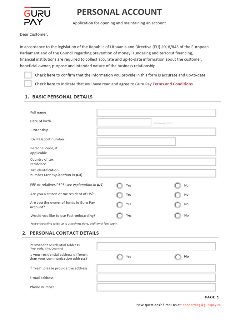 Personal KYC Form | PDF