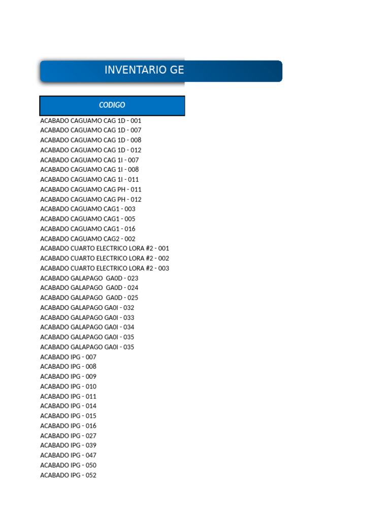 INVENTARIO GENERAL IPG - OF | PDF