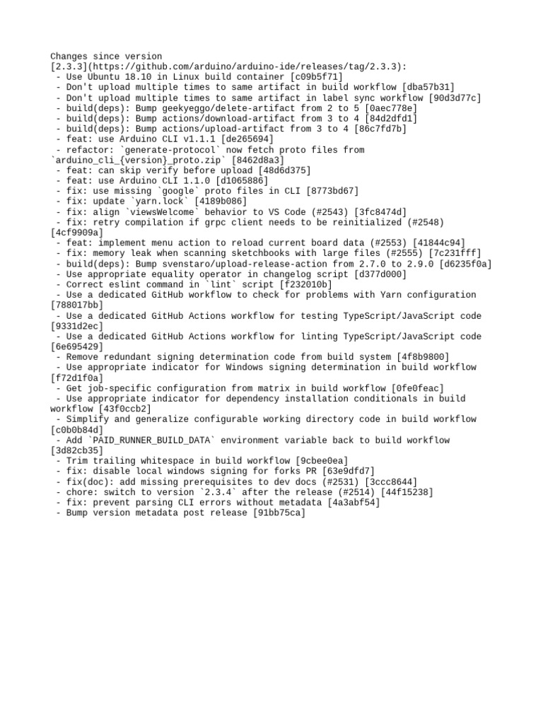 CHANGELOG | PDF | Command Line Interface | Computer Science