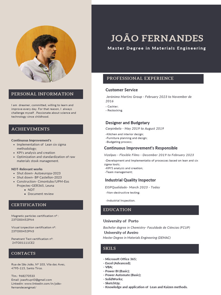 CV-J.Fernandes_2024 | PDF | Production And Manufacturing