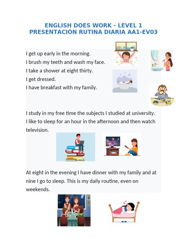 -Presentación rutina diaria. AA1-EV03. | PDF