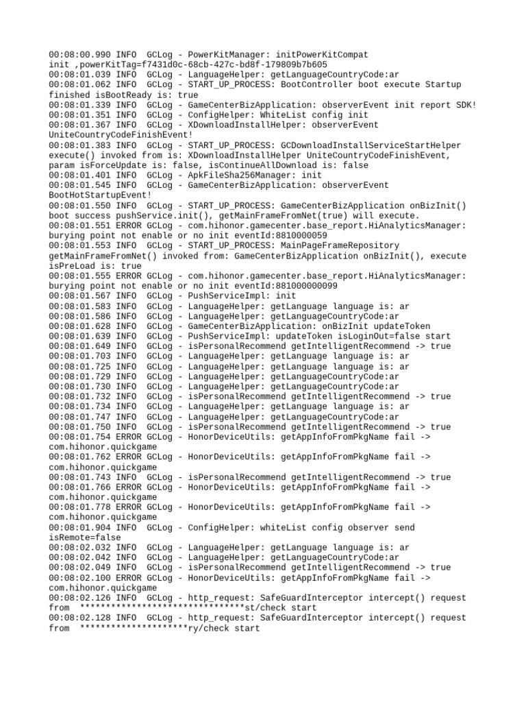 GameCenter Initialization Log Analysis | PDF | Computing | Internet ...