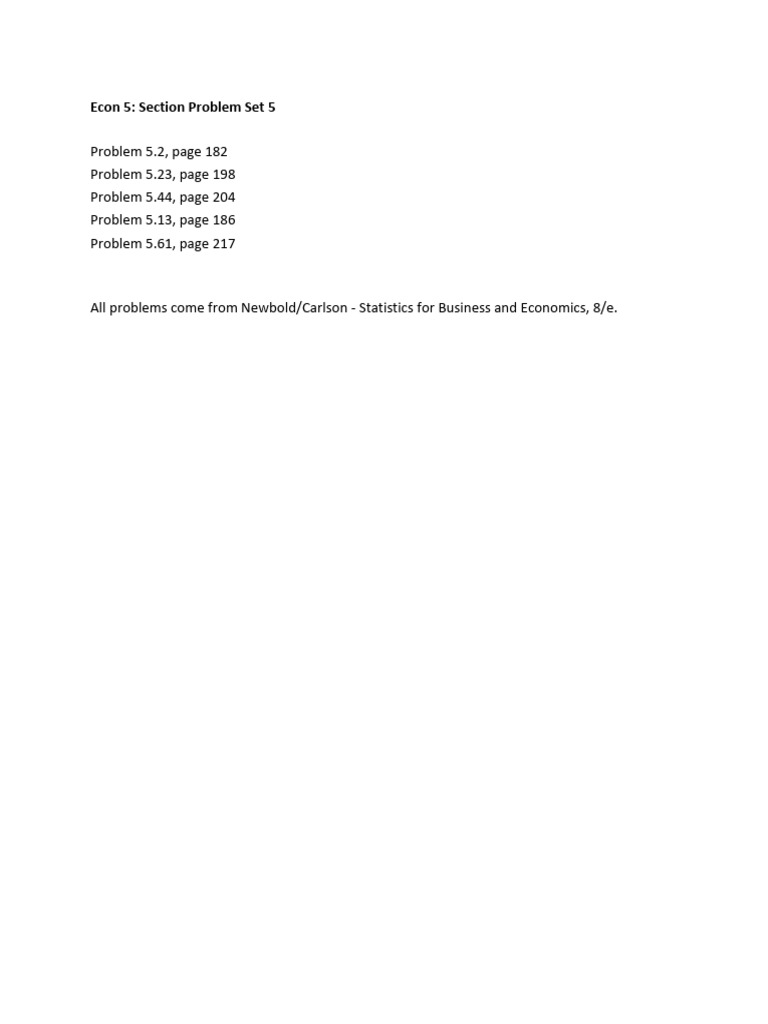 Section Problem Set 5 | PDF