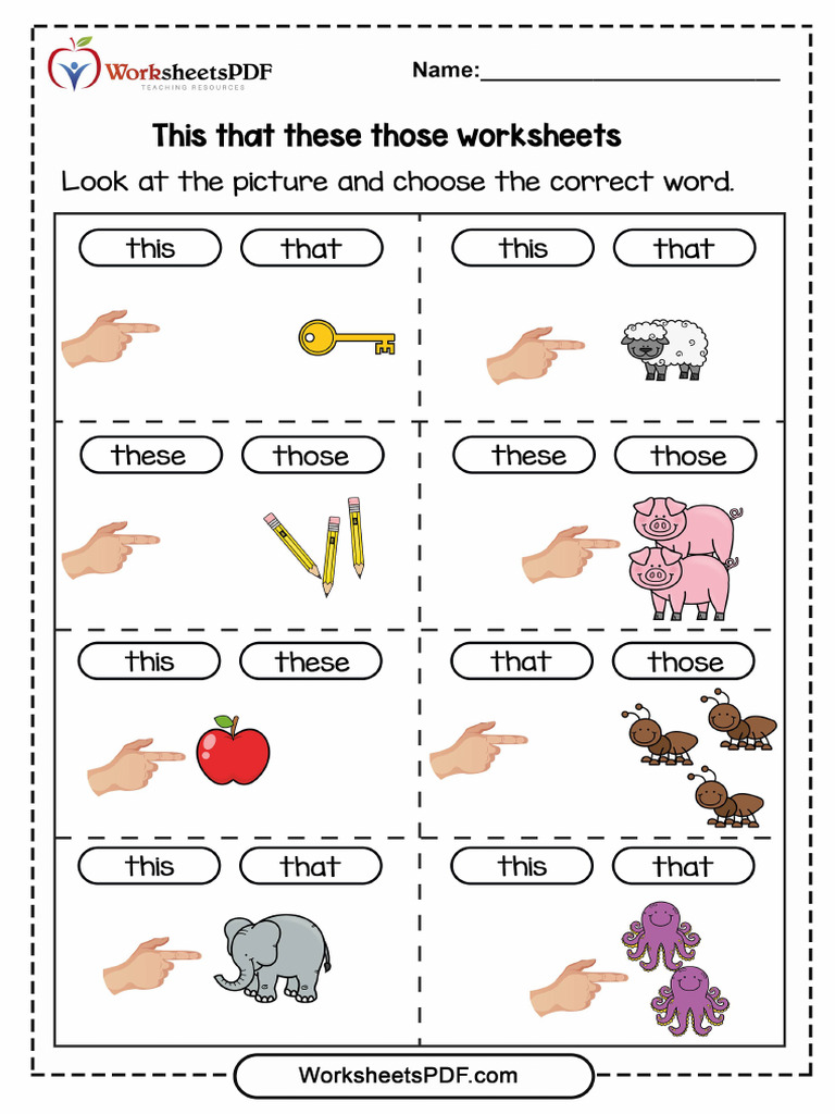 This That These Those Worksheets 1 20241030162526 Strong Compression | PDF