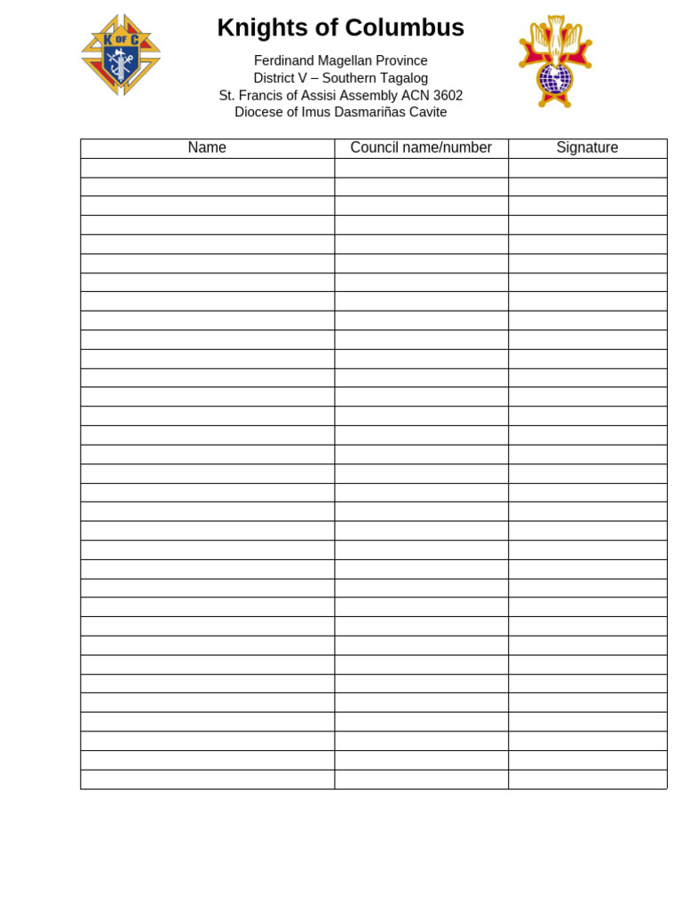 Assembly Attendance Sheet | PDF