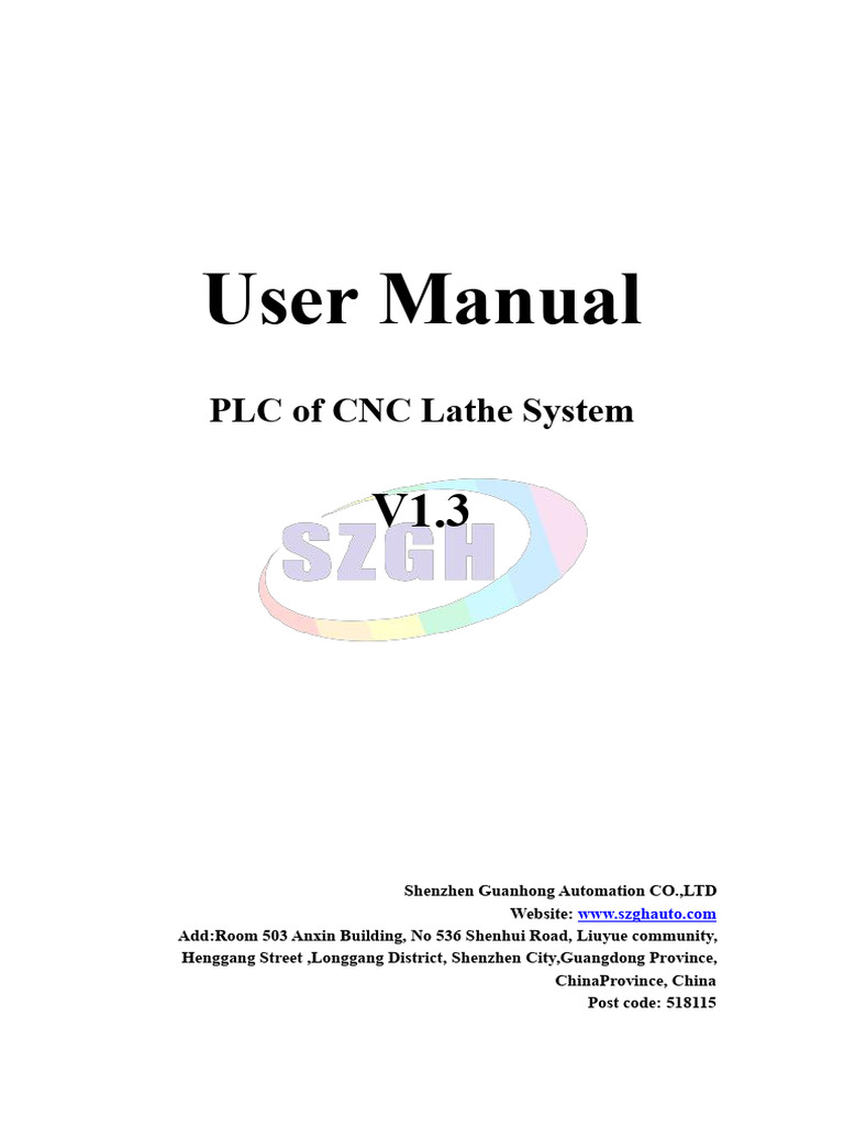 PLC User Manual (Lathe System) V1.3 | PDF | Programmable Logic Controller | Computer Program