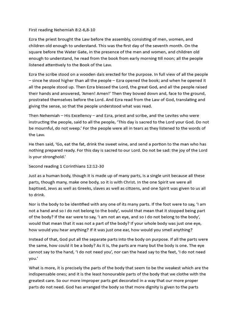 3rd Sunday OT Year C | PDF | Jesus | New Testament Content