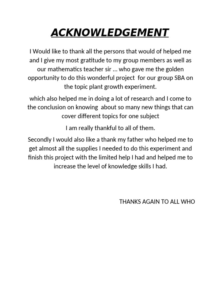 Acknowledgement | PDF