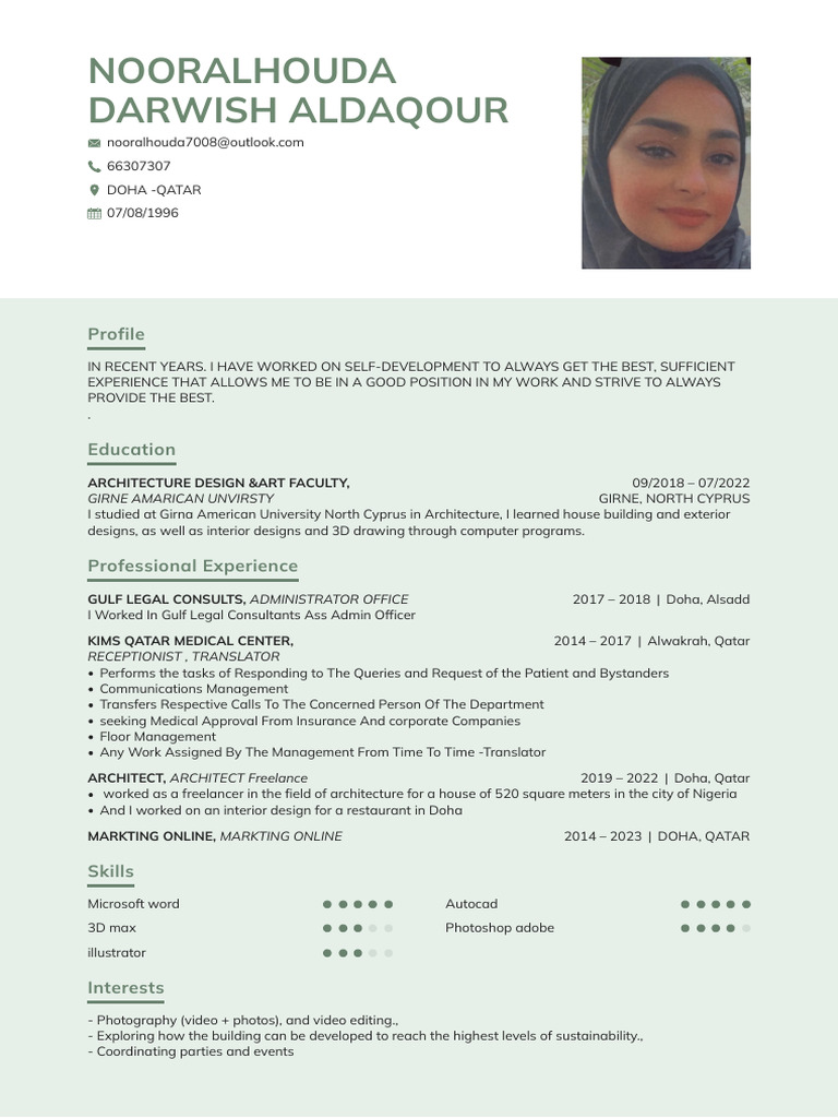 NOORALHOUDA - DARWISH ALDAQOUR - Resume - 09-06-2023-23-53-10 | PDF