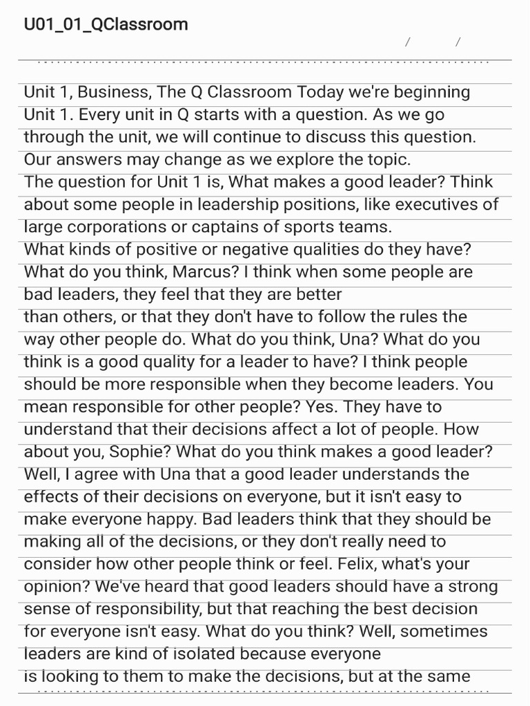 Script Audio Q Skills 4 (U1 - U4) - 250227 - 031521 | PDF