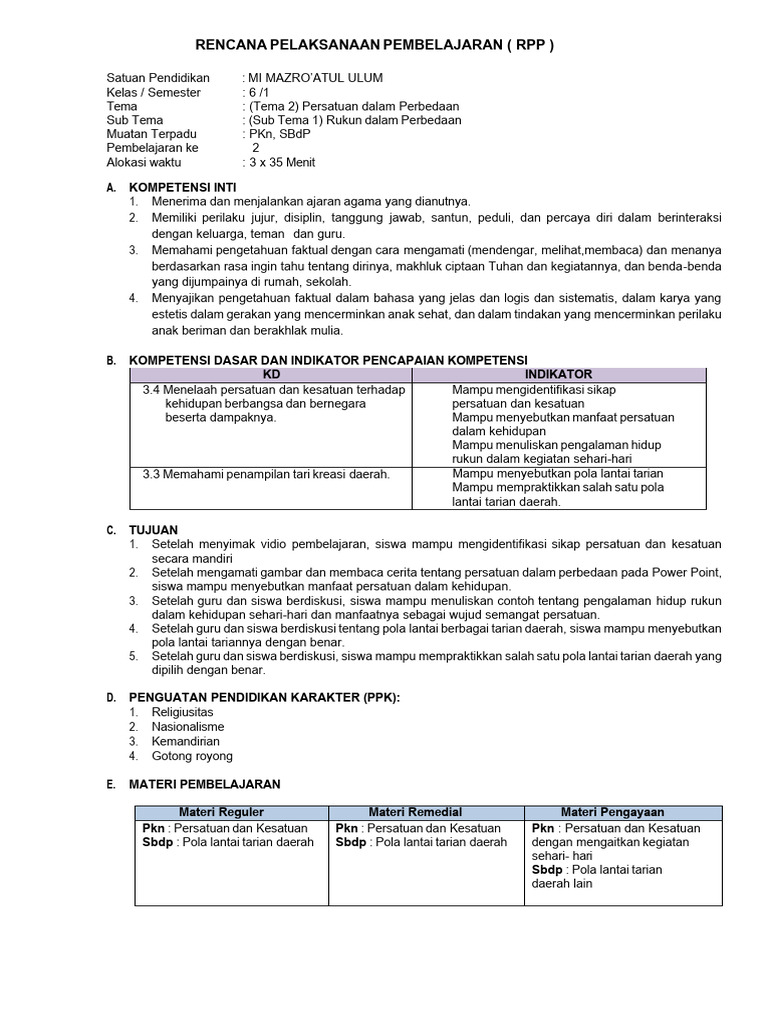 PERANGKAT PEMBELAJARAN SEMESTER GANJIL TP. 2020-2021 | PDF