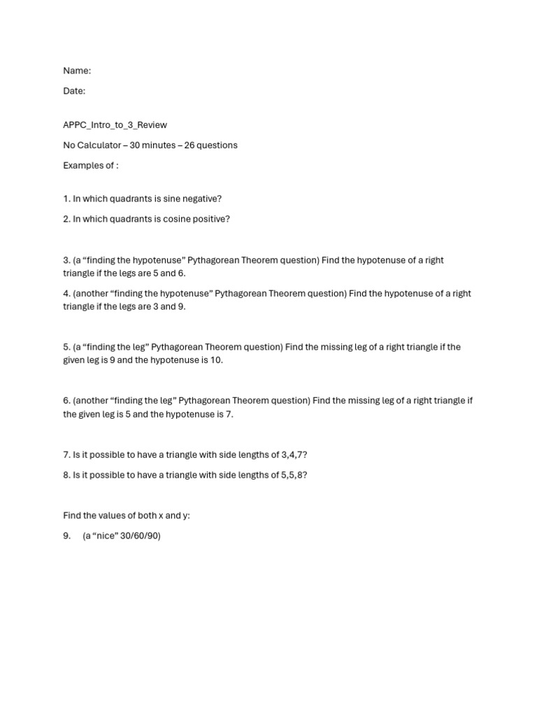 APPC Intro To 3 Review | PDF