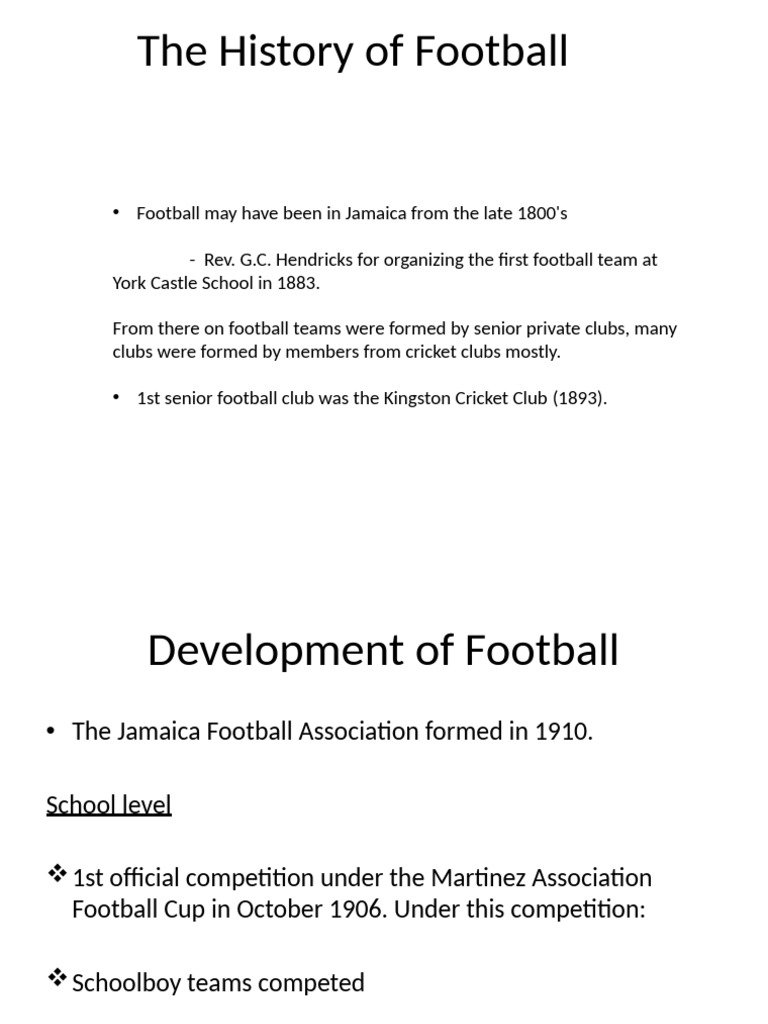 History of Football in Jamaica | PDF