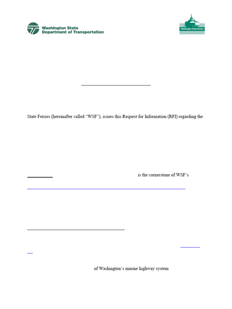 Hybrid Electric Ferry Construction RFI | PDF