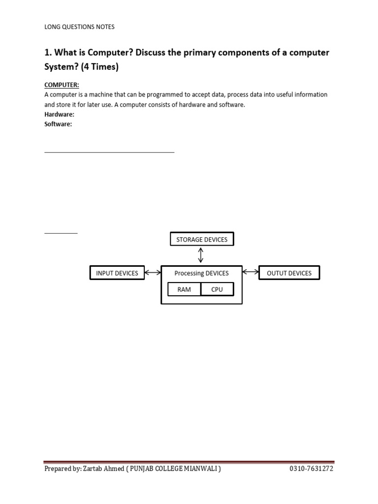 Puter and Its Primary Components | PDF | Input/Output | Computer Data Storage