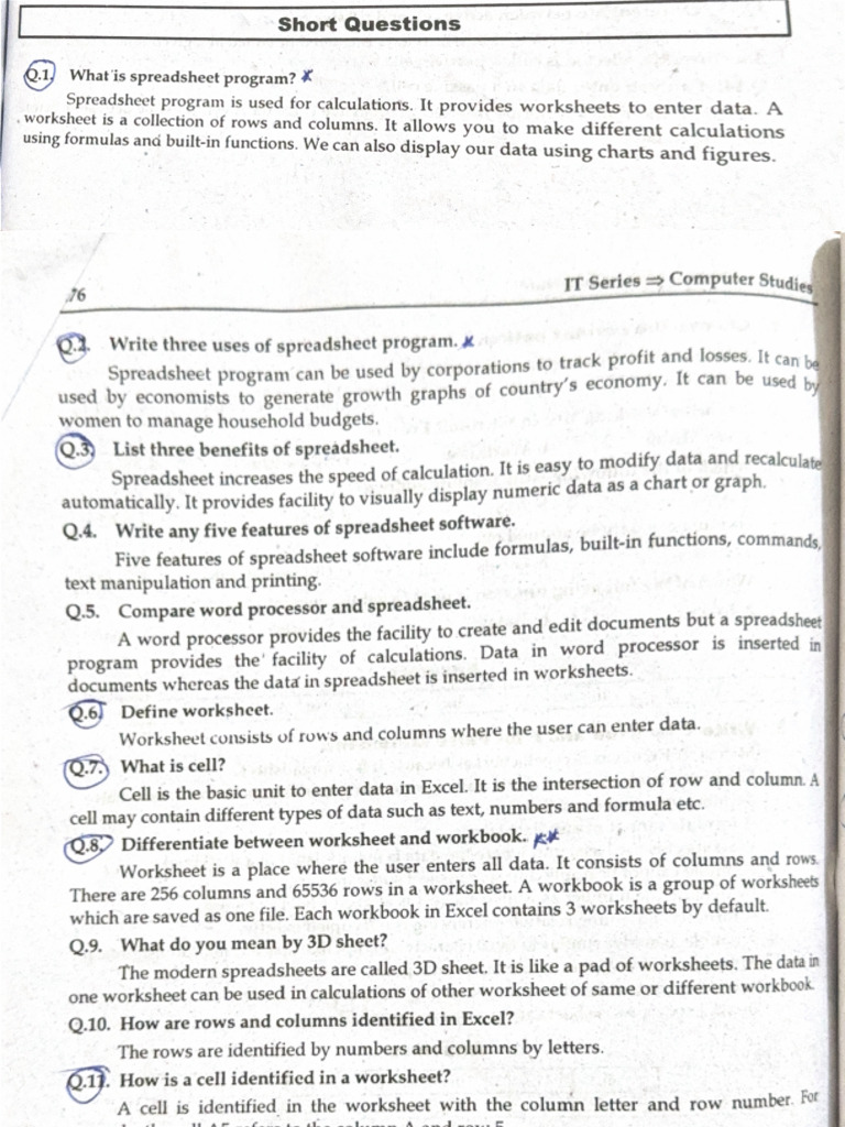 Chapter 9 Circled Short Questions | PDF