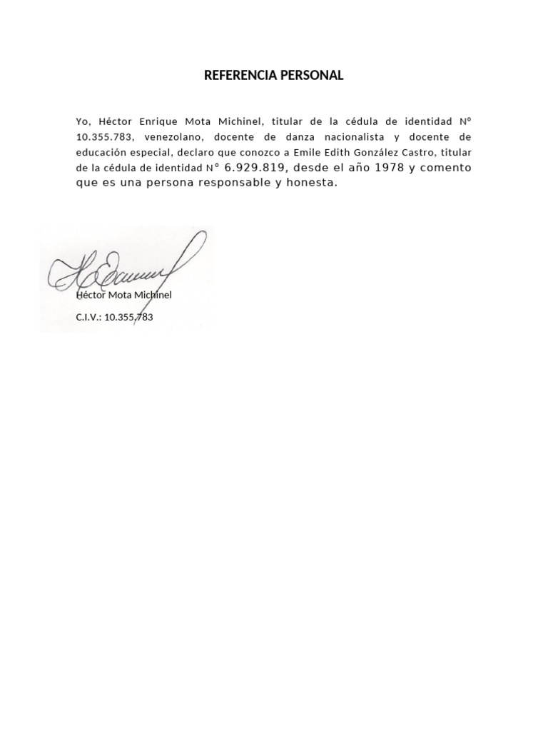 Referencia Personal | PDF