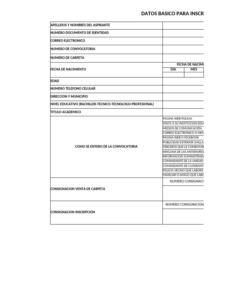 Datos Basicos para Inscripcion Sinco 2021 | PDF | ciberespacio | Internet