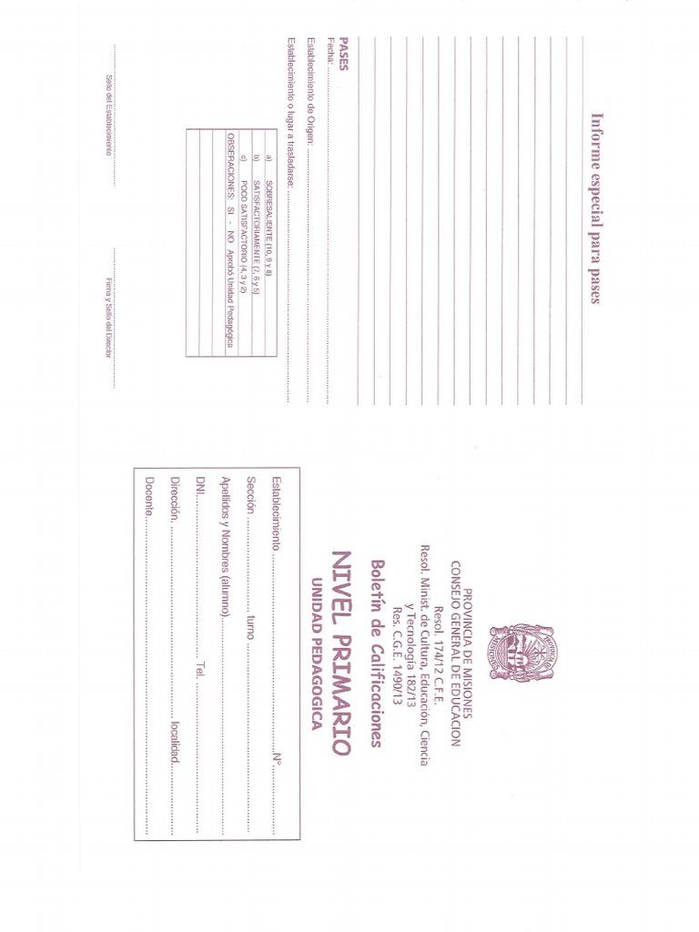 Libreta PRIMARIA | PDF