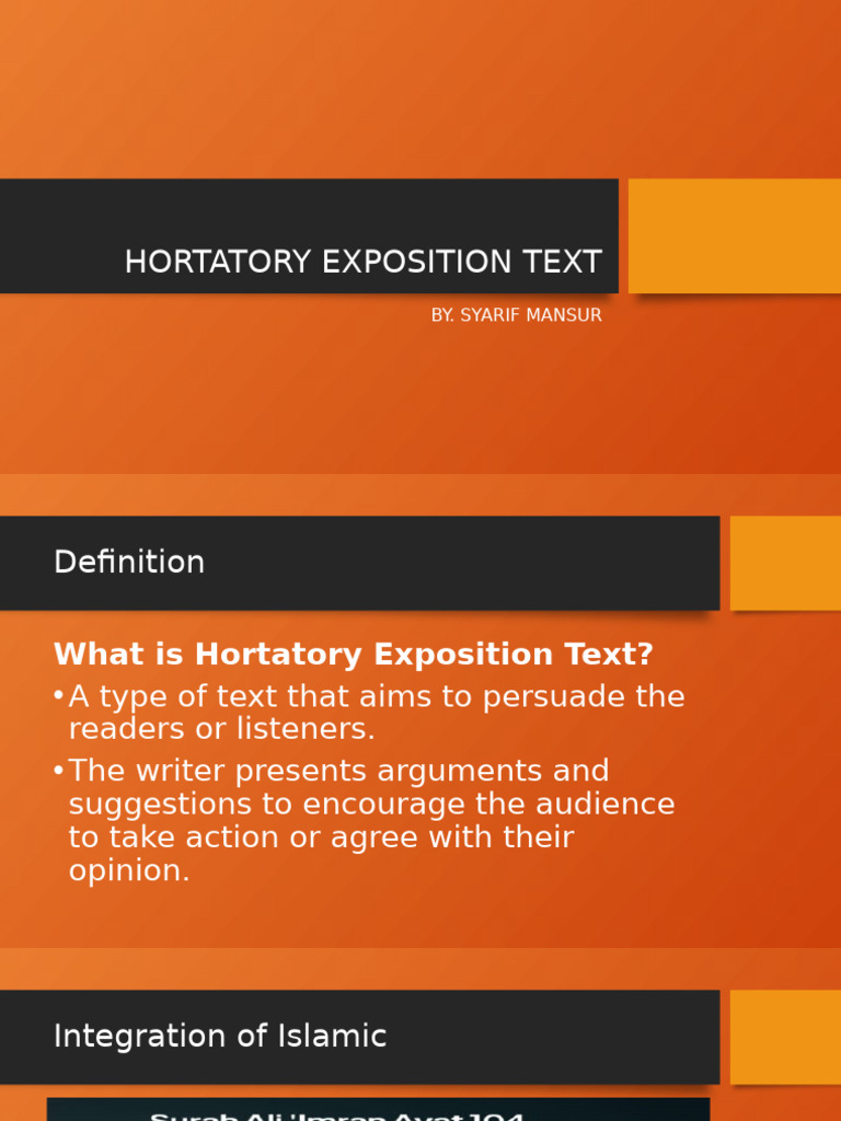 Understanding Hortatory Exposition Text | PDF | Argument | Critical ...
