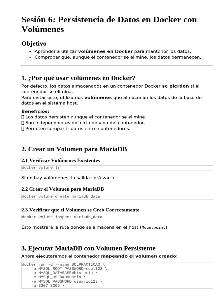 06 Persistencia Volumenes | PDF | SQL | Mi sql