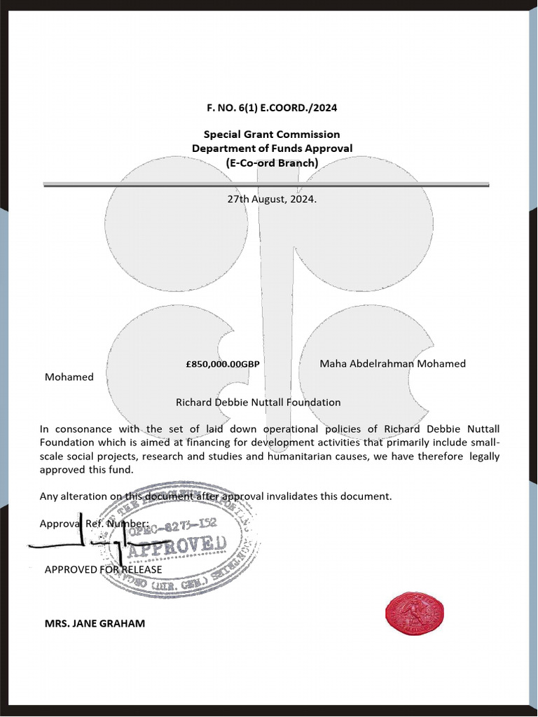 Grant Funds Approval Certificate (1) | PDF