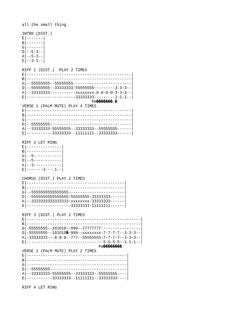 "All the Small Things Guitar Tabs" | PDF