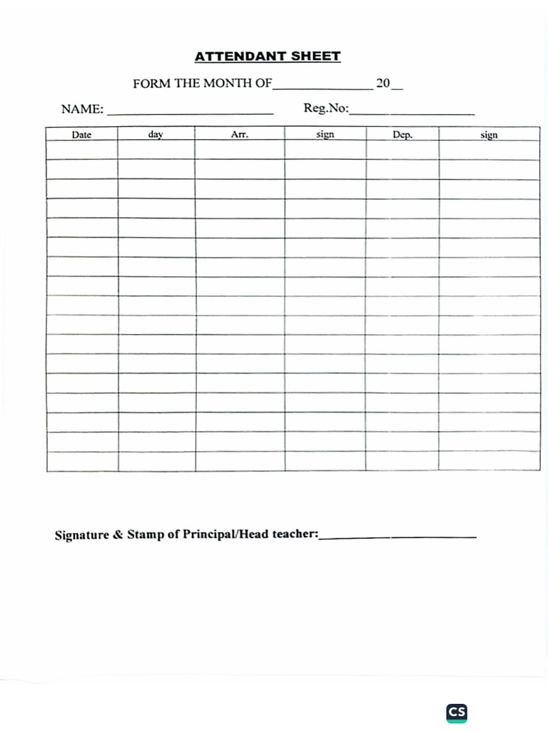 Attendence Sheet | PDF