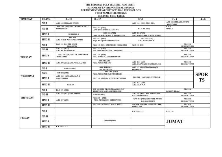 $RST Semeter 2024& 2025 Time Table. | PDF