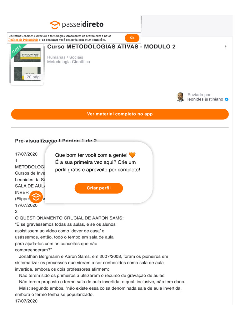 Curso METODOLOGIAS ATIVAS - MÓDULO 2 - Metodologi | PDF | Aprendizado