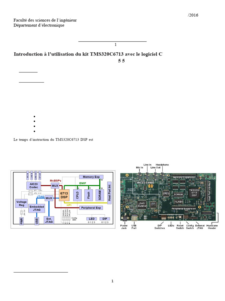 Introduction au TMS320C6713 et CCS v5.5 | PDF | Processeur de signal ...