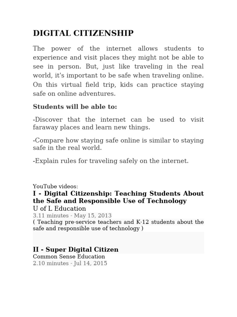 DIGITAL CITIZENSHIP | PDF