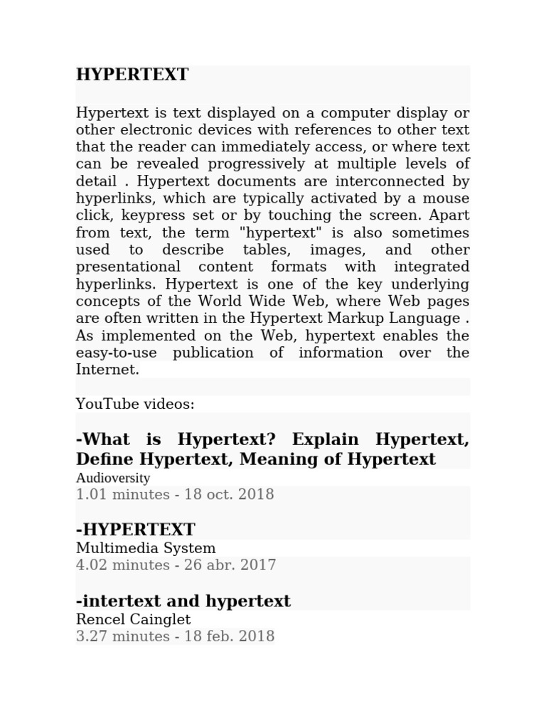 HYPERTEXT | PDF