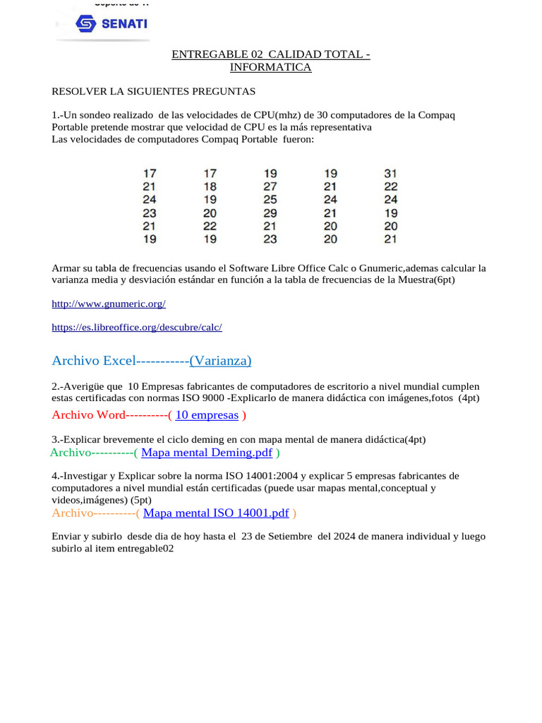 Entregable 02 Calidad Total | PDF