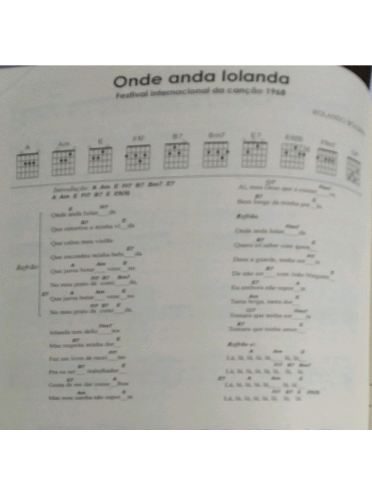 Cifra Onde Anda Lolanda | PDF